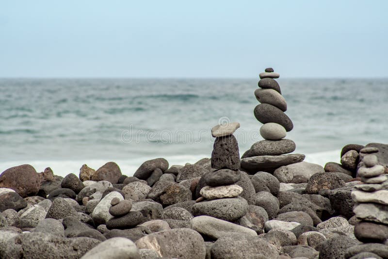 Stone Turrets on the Coast by the Sea Stock Image - Image of beautiful ...