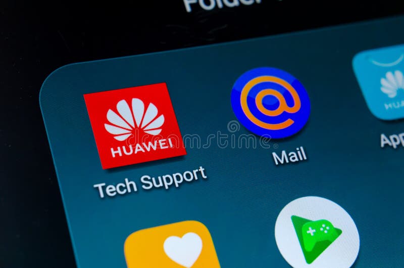 Huawei and Mail Ru App Icons on the Android Smartphone Screen Editorial ...