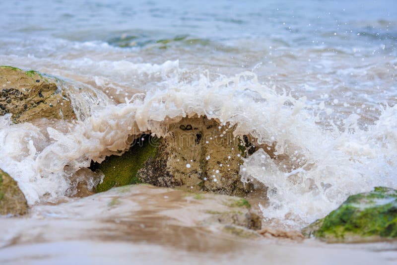 The Stone is Under the Wave Stock Photo - Image of travel, coastline ...