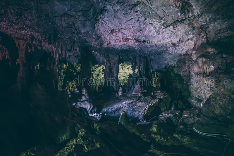Stone Underground Dark Cave Inside Stock Photo - Image of beautiful ...