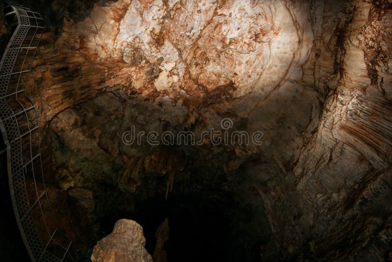 Stone vault of the cave stock image. Image of formation - 221321821