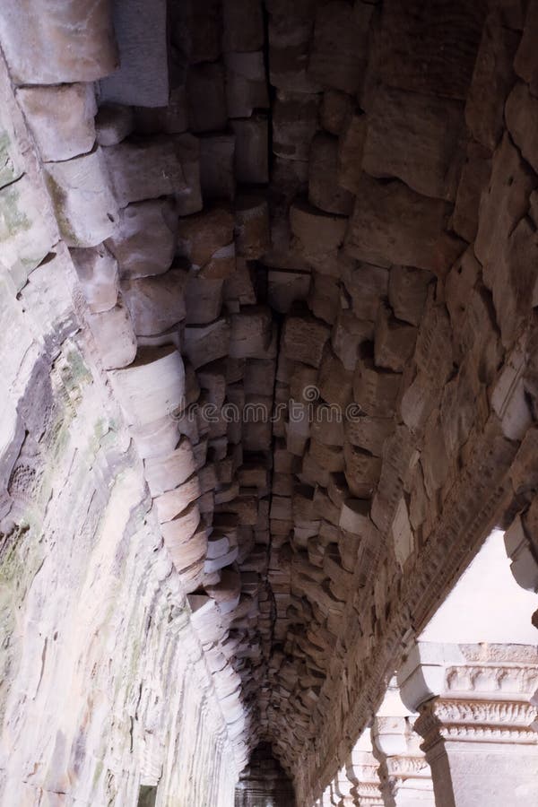 Stone Vault of an Old Building. Ancient Stonework Stock Image - Image ...