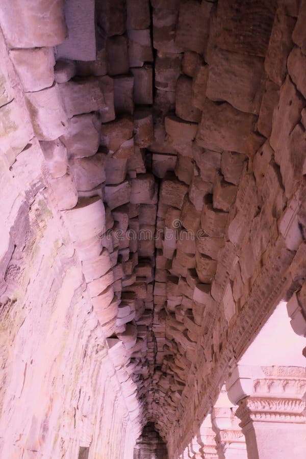Stone Vault of an Old Building. Ancient Stonework Stock Image - Image ...