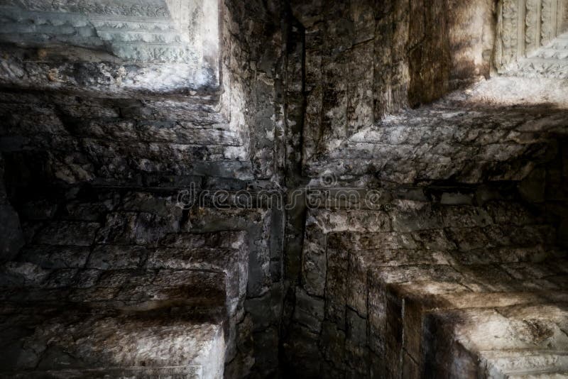 Stone Vaulted Ceiling of an Ancient Building. Medieval Stone Building ...
