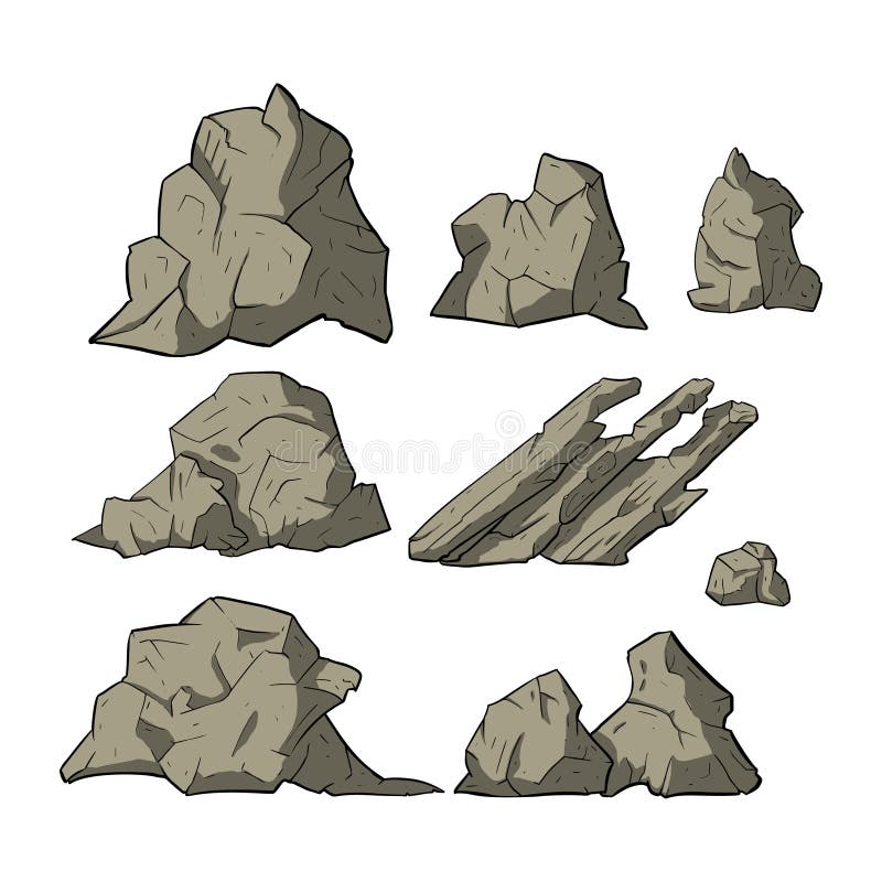 Stone vector set. stock vector. Illustration of element - 135656003