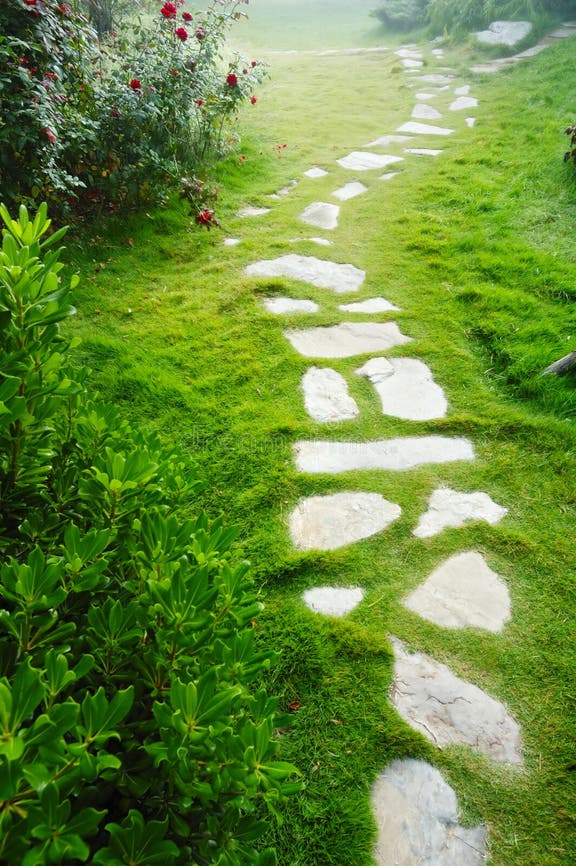 Stone walkway stock image. Image of landscape, foot, garden - 7274793