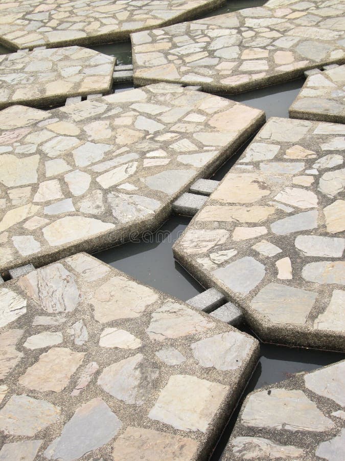Stone Walkway Across Water in the Park Stock Photo - Image of ...