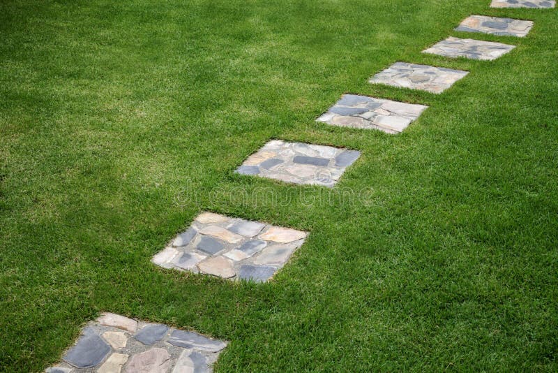 Stone walkway in garden stock photo. Image of curve, countryside - 27828302