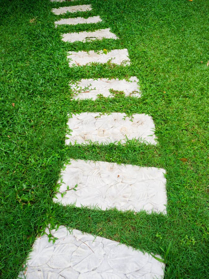 Stone walkway on grass stock photo. Image of nature, landscape - 72021476