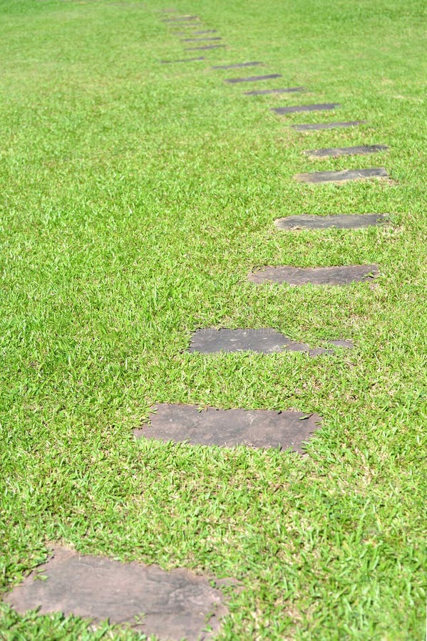 Stone Walkway stock image. Image of paving, lawn, front - 64286973