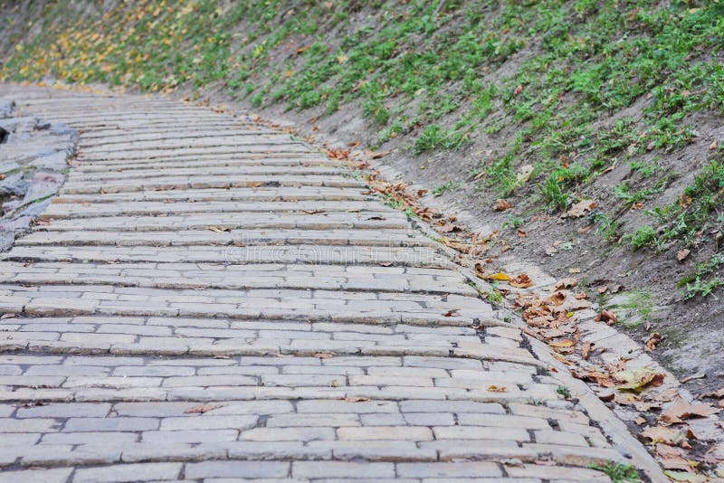 Stone Walkway Track in the Park Stock Image - Image of pathway, green ...