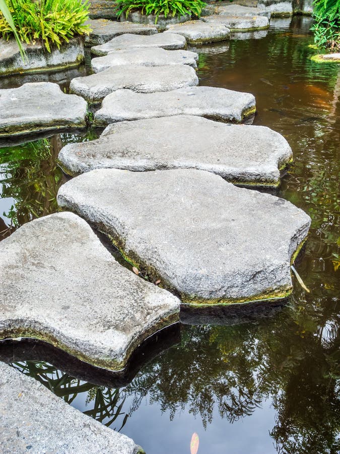 Stone walkway on water stock image. Image of lead, goal - 30821489