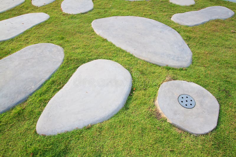 Stone walkway stock photo. Image of landscape, lawn, gardening - 32612182