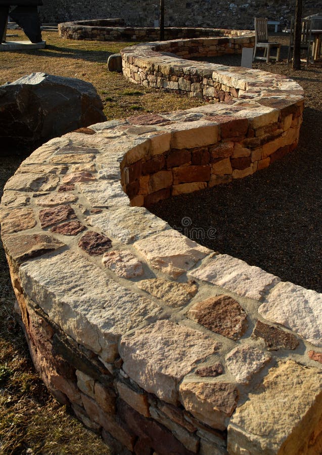 Curved Stone Wall stock image. Image of durable, detail - 1542607