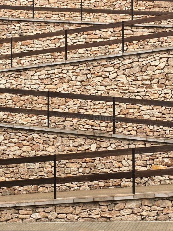 Stone Wall Access Ramp stock image. Image of switchback - 80264247