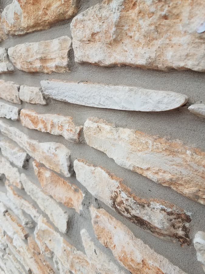 Stone Wall at an Angle, Limestone Rock Stock Photo - Image of concrete ...