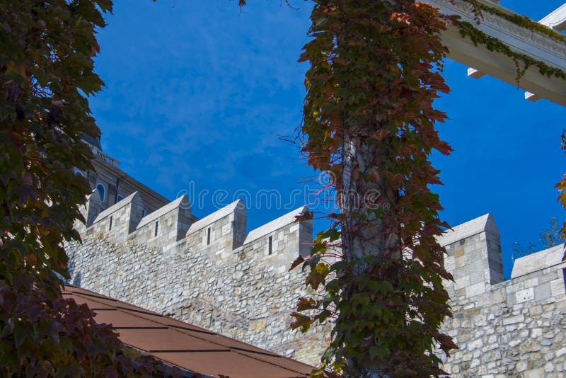 Stone Wall and Arbor in the Buda Castle Stock Photo - Image of sunny ...