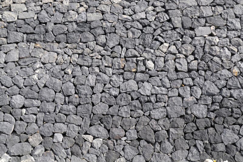 Grey Stone and Pebbles in Wire Mesh Wall Horizontal Stones Facade ...