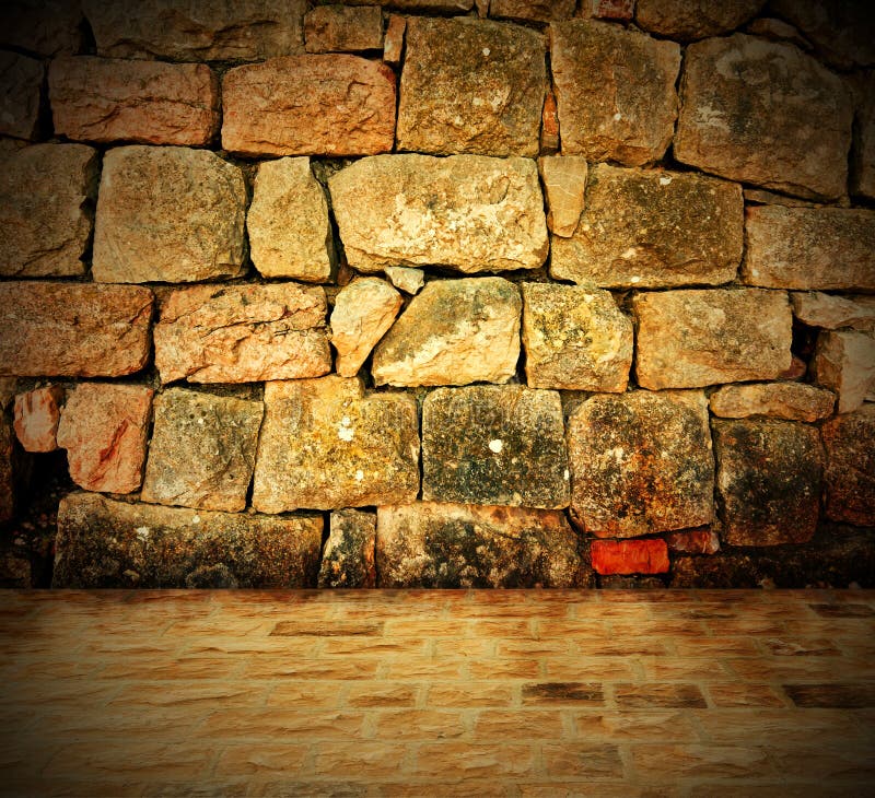 Stone wall background stock photo. Image of stone, cement - 26895860