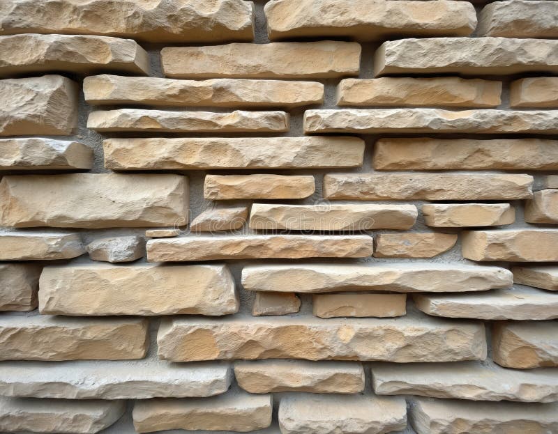 Stone Wall Background. Beige Travertine Stone Blocks Arranged in ...