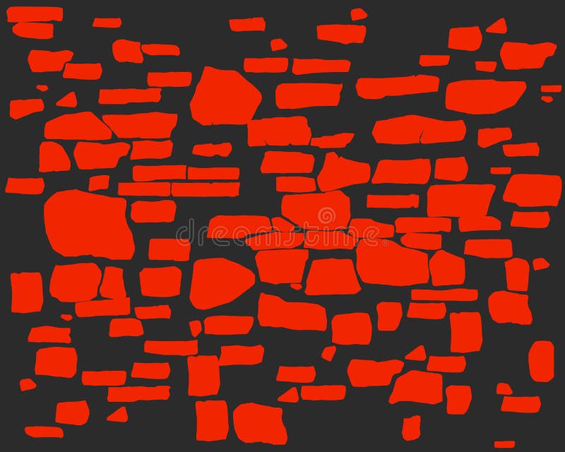 Stone Wall Background. Hand-drawn Set of Arrangement for Stone Walls ...