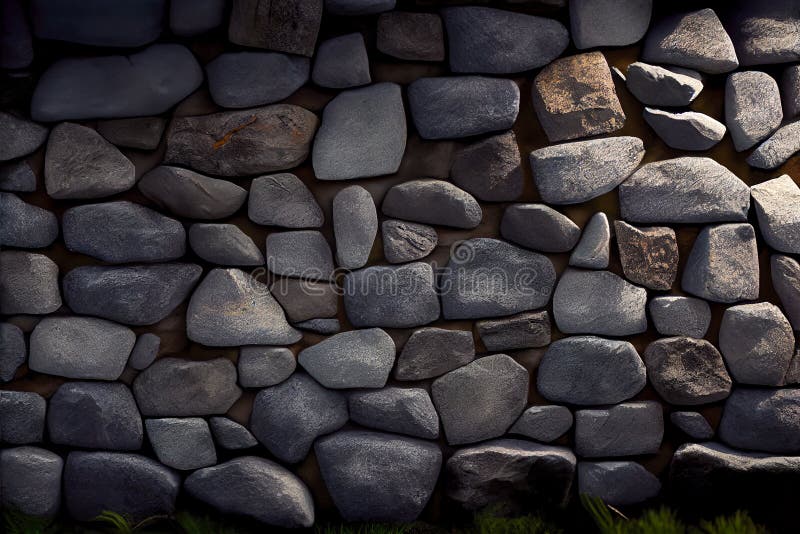 Stone Wall. Background of Stones. 3d Illustration Stock Illustration ...