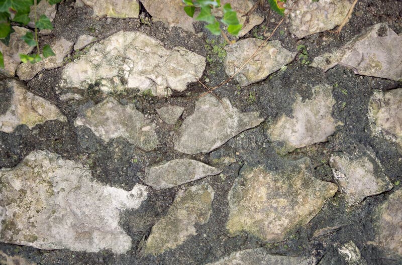 Stone Wall Background Texture. Building Facade, High Fence Made of ...