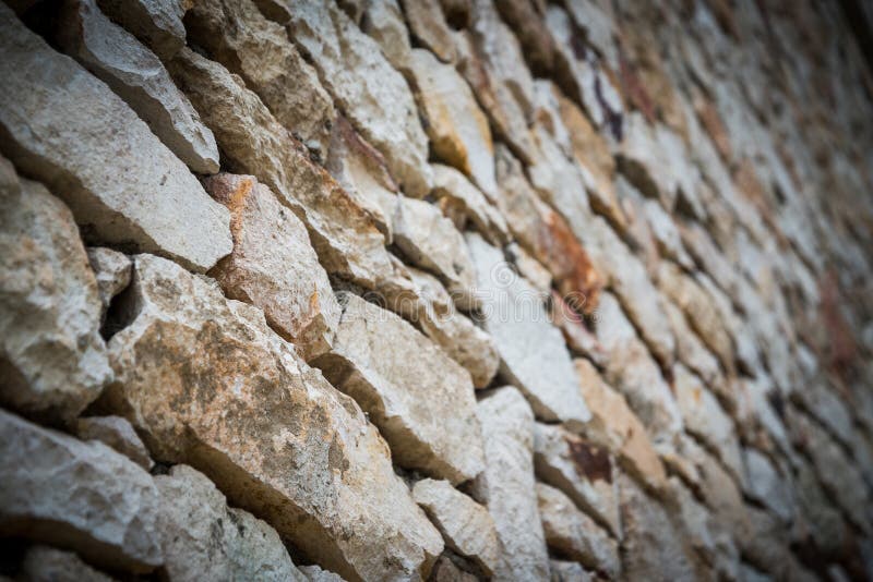 Stone Wall Background with Vignetted Borders Stock Image - Image of ...