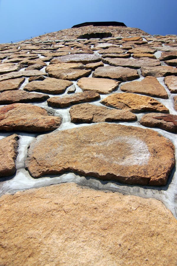 Stone wall and blue sky stock image. Image of texture - 9112635