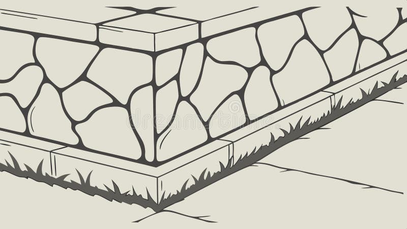 Stone Wall Border, Rustic Texture and Architectural Element Vector ...