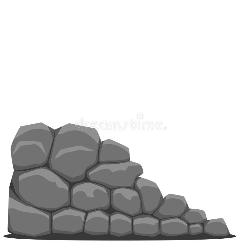 Stone Wall Border Illustration Stock Vector - Illustration of ...