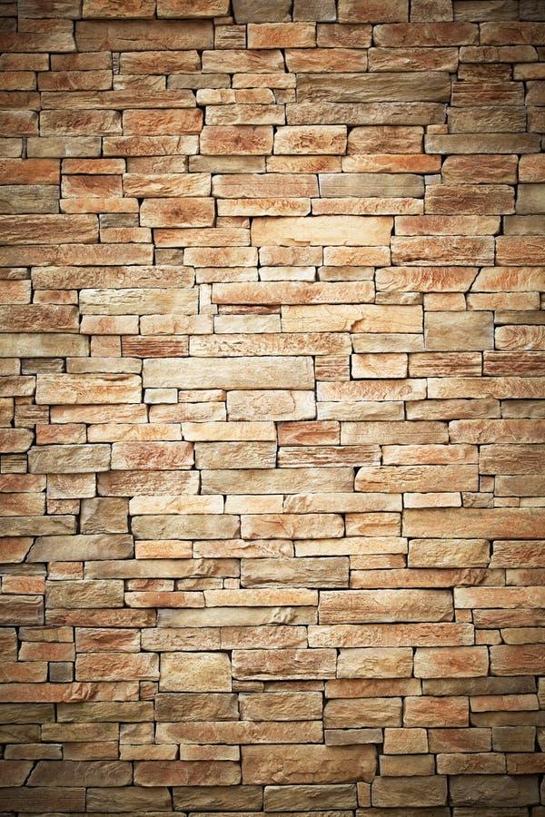Wall of Stone Beige Surface Bricks As a Background. Stock Photo - Image ...