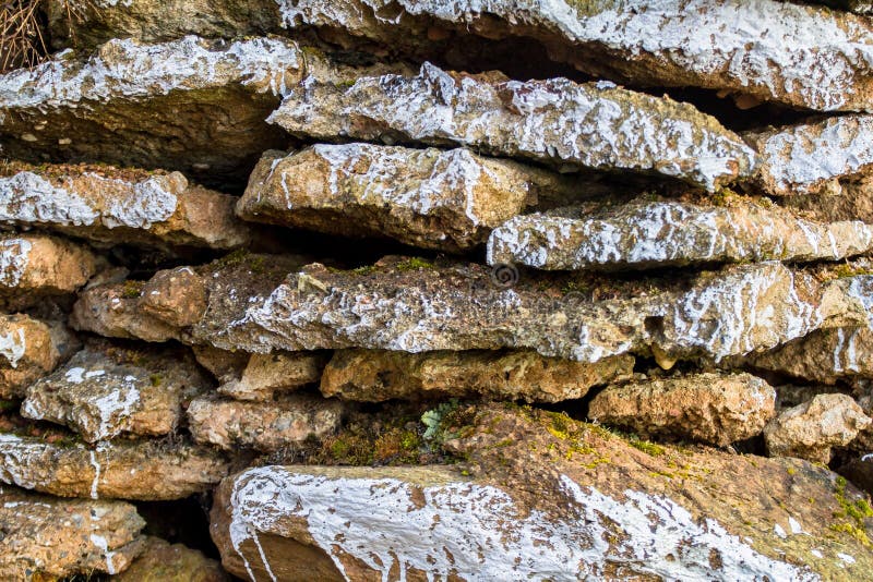 The Stone Wall Built Beautifully, Safe and Strong. Stock Image - Image ...