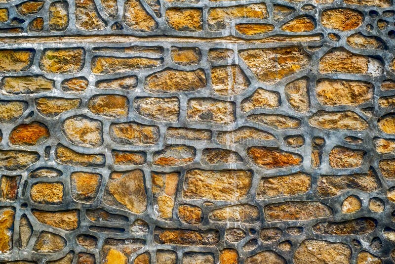 Stone Wall with Cemented Joints Stock Photo - Image of material ...