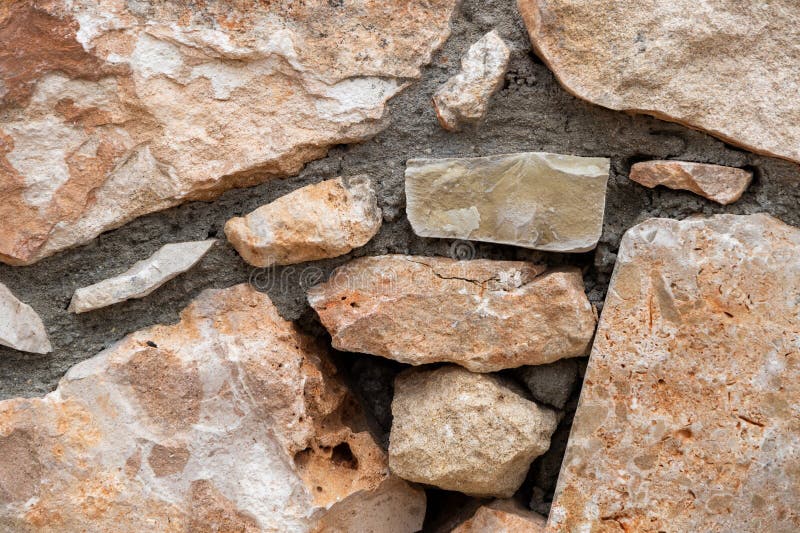 Stone Wall Close-up. Stone Wall Background with Rough Pattern Stock ...