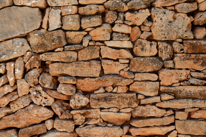 Stone Wall Close-up in Sunlight Stock Image - Image of stone, rock ...