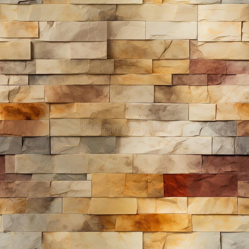 Stone Wall with Color-patterned Tiles for a Rustic and Multilayered ...