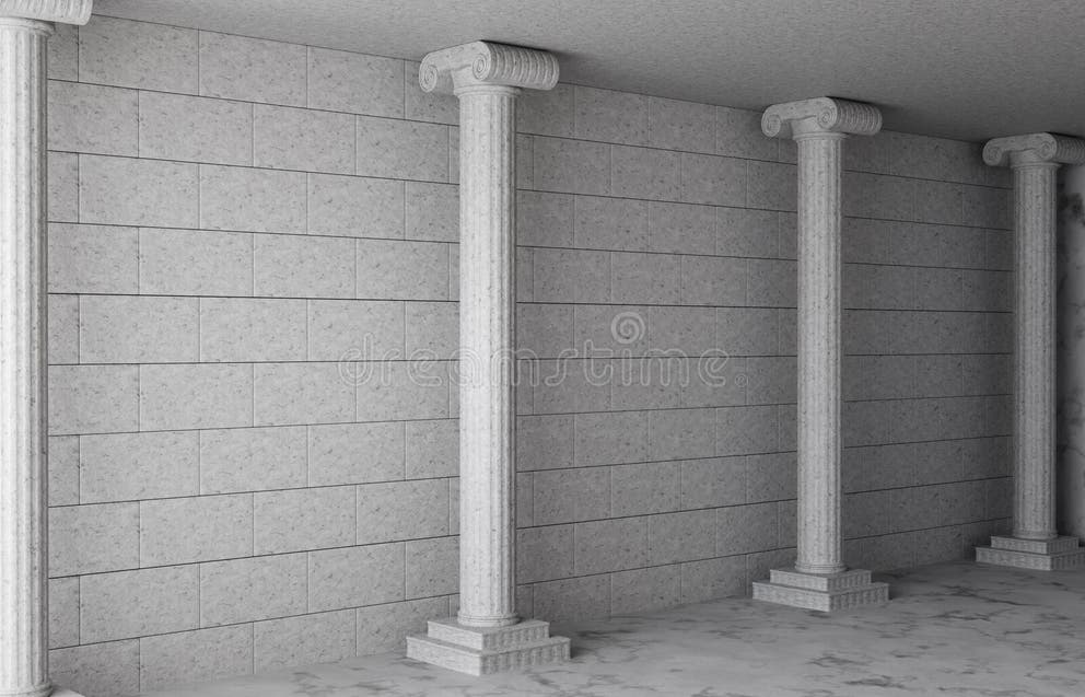 Stone Wall with Columns. Antique Background Stock Image - Image of ...