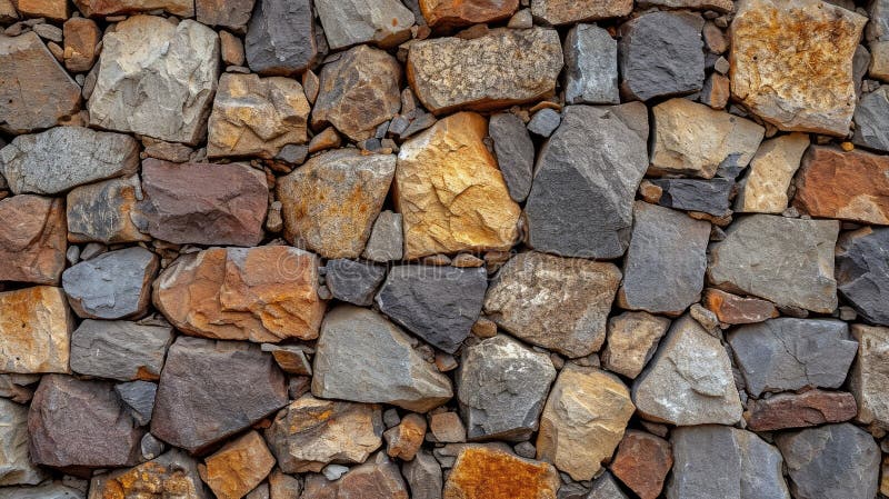 Stone Wall Composed of Rocks and Boulders Stock Illustration ...