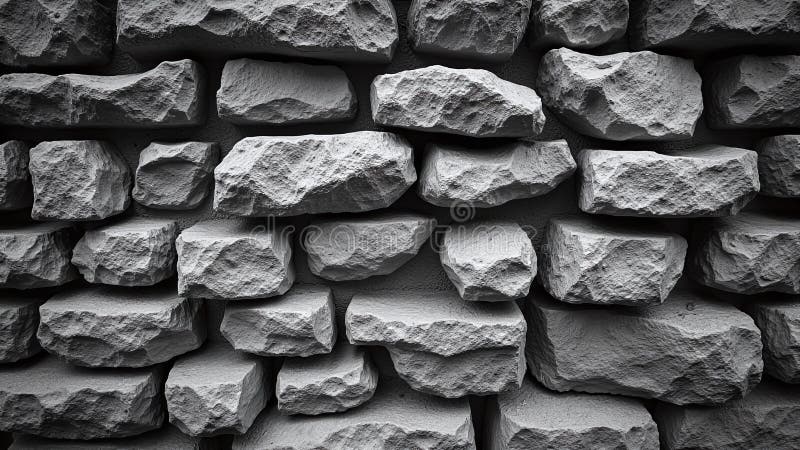 Stone Wall Construction, Gray Scale Stock Illustration - Illustration ...