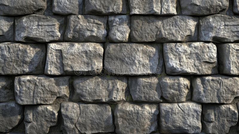 Stone Wall Creates a Sturdy Barrier with Rough Texture and Durability ...