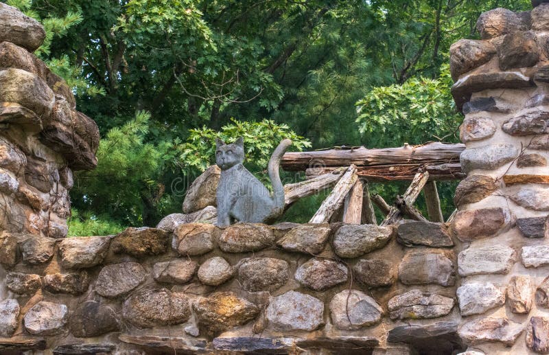 Stone cat view the scenery stock photo. Image of pond - 333368846