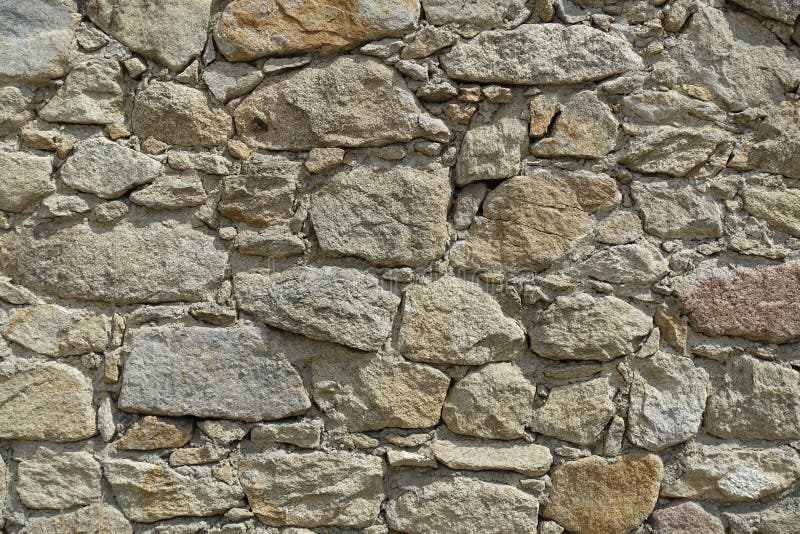 Stone Wall Different Types and Sizes of Stones Background Stock Image ...