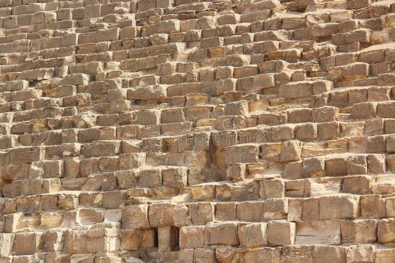 Stone Wall of Egyptian Pyramids in Giza, Close Up Stock Photo - Image ...