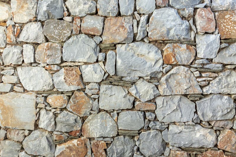 Stone Wall Fence Rustic Texture Background Close-up. Stock Photo ...