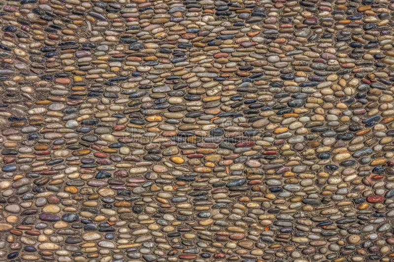 Natural Round Stone Wall or Pavement Stock Photo - Image of ...