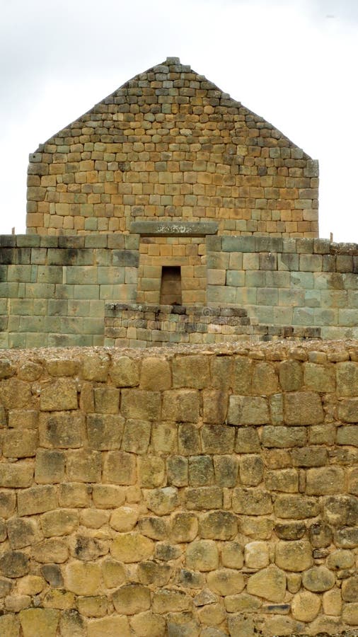 Stone Wall in Front of the Temple of the Sun at Ingapirca Stock Image ...