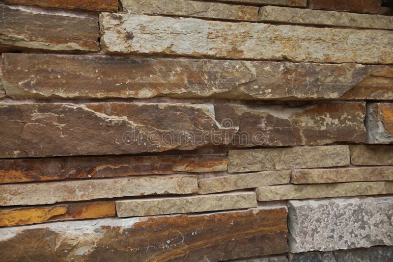 Stone Wall in Gathering Place Park- Tulsa Stock Image - Image of water ...