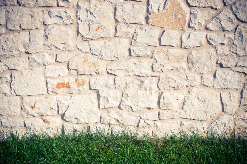 Stone wall and gras stock photo. Image of design, material - 116656624