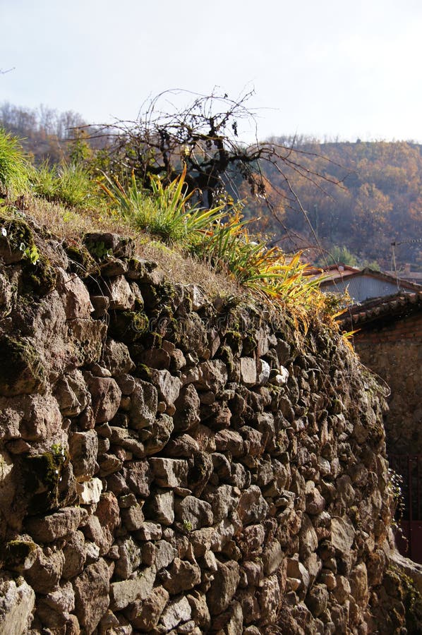 Stone wall in Guijo stock image. Image of wall, spain - 31913031